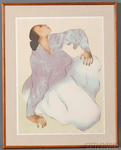 Gorman, Rudolph Carl (RC); Lithograph, signed 1981, Indiginous Woman ...