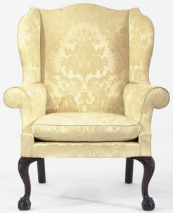 Furniture: Chair-Wing; Chippendale, Gillingham (James), Mahogany ...