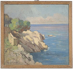 Califano, John Edmund; Oil on Board Painting, signed, California Seascape.