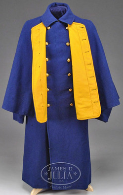 Uniform; Indian War Period, Overcoat & Cape, Cavalry, Wool, Eagle Buttons.