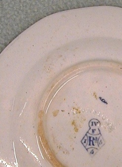 Ironstone; Mellor & Venables, Cup Plate, Medici Pattern, Transfer, 4 inch.