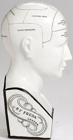 Medical; Phrenology Head, RF Freda, Earthenware, Chapman Mold, 12 inch.