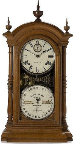 Calendar Clock; Southern Calendar Clock Co, No 4, Fashion, Double Dial ...