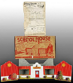 Toy Figure; Marx, Playset, Little Red Schoolhouse, Box.