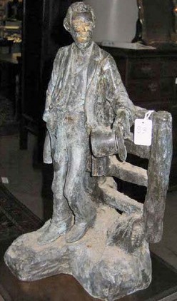 Bronze Sculpture; Frank (John R), Figure of Abraham Lincoln & Fence, 20 ...