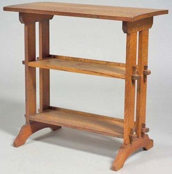 Furniture: Bookshelves; Arts & Crafts, Roycroft, Oak, 2 Shelves.