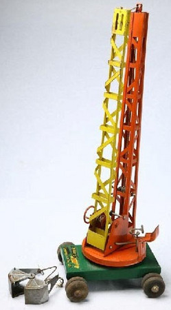 Equipment; Buddy L, Mobile Construction Derrick, Pressed Steel, 23 inch.