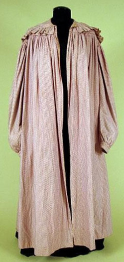 Robe; Woman's, Cotton, Reversible, Deep Collar, Open Front, Red & Gold ...