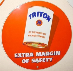 Gas Station; Sign, Union 76, Triton Motor Oil, Extra Margin, Porcelain ...