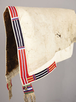Blanket; Crow, Saddle, Beaded Buffalo Hide, 64 inch.
