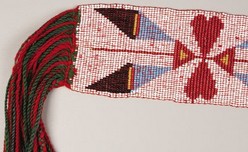 Clothing; Osage, Sash, Beaded, Geometric & Leaf Design, 25 inch.