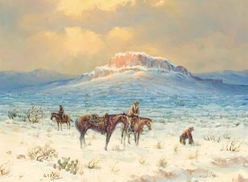 Garvin, Barbara R; Oil on Canvas Painting, signed, The Lost Trail.