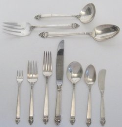 Flatware; Sterling Silver, Oneida, King Cedric Pattern, 74 Pieces.