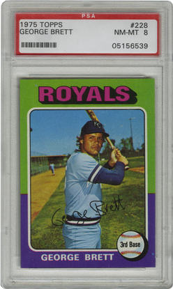 Baseball; Card, Topps, 1975, Brett (George), Kansas City Royals, Rookie ...