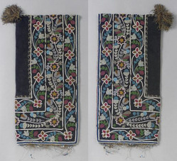 Clothing; Cree, Hood, Beaded Cloth, Floral Design, 21 inch.