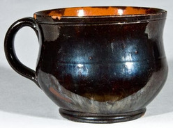 Redware; Bell (John), Mug, Manganese & Lead Glaze, 3 inch.