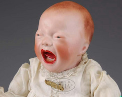 Kestner Doll; Bisque, OIC Baby, Screaming, Glass Bead Eyes, Open Mouth ...