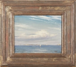 Sotter, George William; Oil on Masonite Painting, signed, Clouds and ...