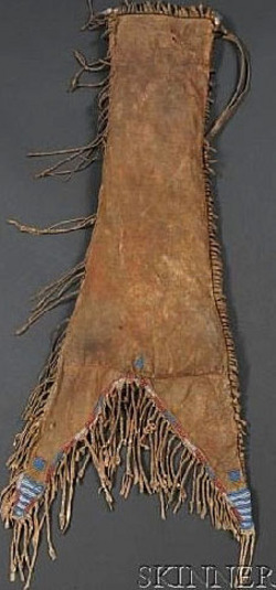 Bag; Pawnee, Pipe, Beaded Hide, 31 inch.