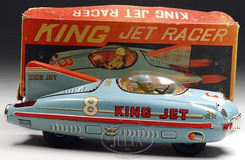 Toy Car; Japan, King Jet Racer, No 8, Tin, Friction, Box, 12 inch.