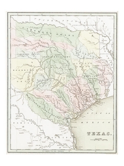 Map; Bradford (TG), Texas, 1838, 15 inch.