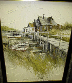 Swayhoover, Albert; Oil on Canvas Landscape Painting, signed, Lakeside ...