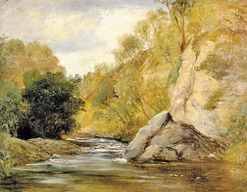 Havell, William; Oil on Panel Landscape Painting, (attributed), River ...