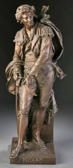 Bronze Sculpture; Boisseau (Emile Andre), Figure, Figaro, 20 inch.