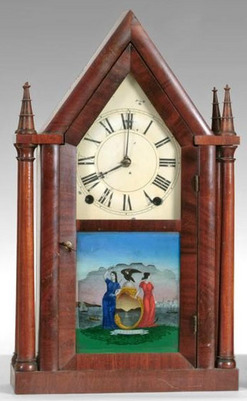 Shelf Clock; Terry & Andrews, Steeple (or Sharp Gothic), 8-Day ...
