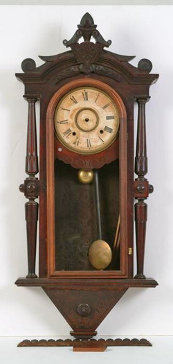 Wall Clock; Welch (EN), Victorian, Walnut, 40 inch.