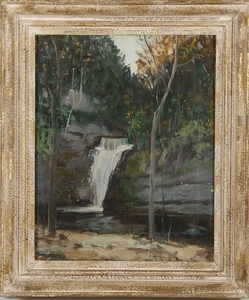 Baum, Walter Emerson; Oil on Canvas Painting, signed 1952, Buck Hill Falls.