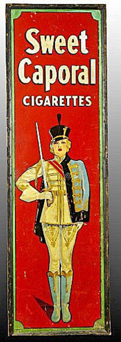Advertising-Tobacco; Sweet Caporal, Sign, Female Cadet, Tin, Original ...