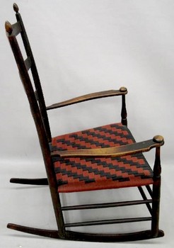 Furniture: Chair-Rocking; Shaker, Mount Lebanon, #7, 4 Slats, Mushroom ...