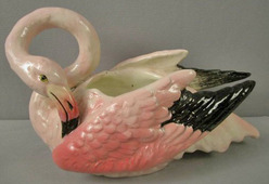 Majolica Pottery; Massier (Delphin), Centerpiece, Figure, Flamingo, 12 ...