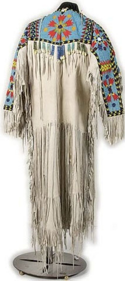 Clothing; Plateau, Dress, Beaded, Cowrie Shells & Thimbles, 48 inch.