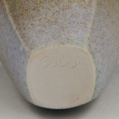 Art Pottery; Bell (Mark), Cup, Square Base, Mottled, 4 inch.