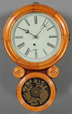 Wall Clock; Ingraham (E), Ionic, Circular Case with Smaller Circular ...