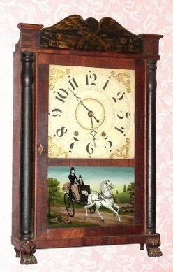 Shelf Clock; Hopkins & Alfred, 30-Hour, Column & Splat, 28 inch.