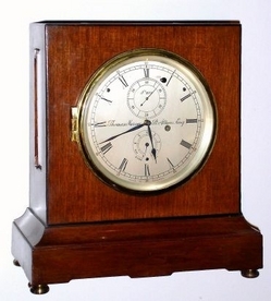 Desk Clock; Mercer (Thomas), Chronometer, 8-Day, Mahogany & Ebony Case ...