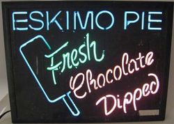 Advertising-Sweets; Eskimo Pie Ice Cream, Sign, Chocolate Dipped, Neon ...