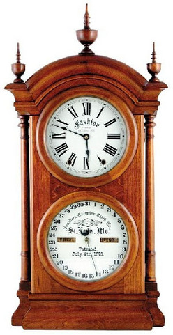 Calendar Clock; Southern Calendar Clock Co, No 2, Fashion, Double Dial ...