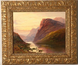 Blake, Thomas C; Oil on Canvas Landscape Painting, signed, A Highland ...