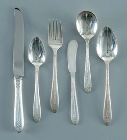 Flatware; Sterling Silver, National Silver, Margaret Rose Pattern, 105 ...