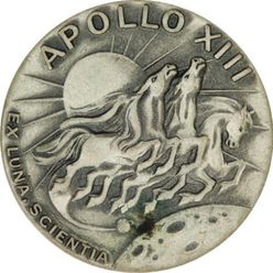 NASA; Apollo 13, Medallion, Robbins, Sterling Silver, Mission Flown.