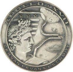 NASA; Apollo 17, Medallion, Robbins, Sterling Silver.