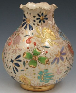 Art Pottery; Cincinnati, Dell (William) Vase, Hungarian Faience, Floral ...