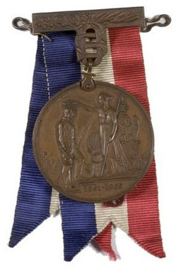 Medal; Civil War, Ohio Veteran, Bronze Medallion, Red White Blue Ribbon ...