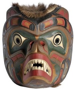 Mask; Kwakiutl, Patterson (Tom), Sea Bear, Carved & Painted, Beaver Fur ...