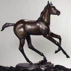 Bronze Sculpture; Goodnight (Veryl), signed, Figure of Colt, Sprite, 72 ...