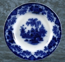 Flow Blue; Alcock (J&G), Scinde, Plate, 8 inch.